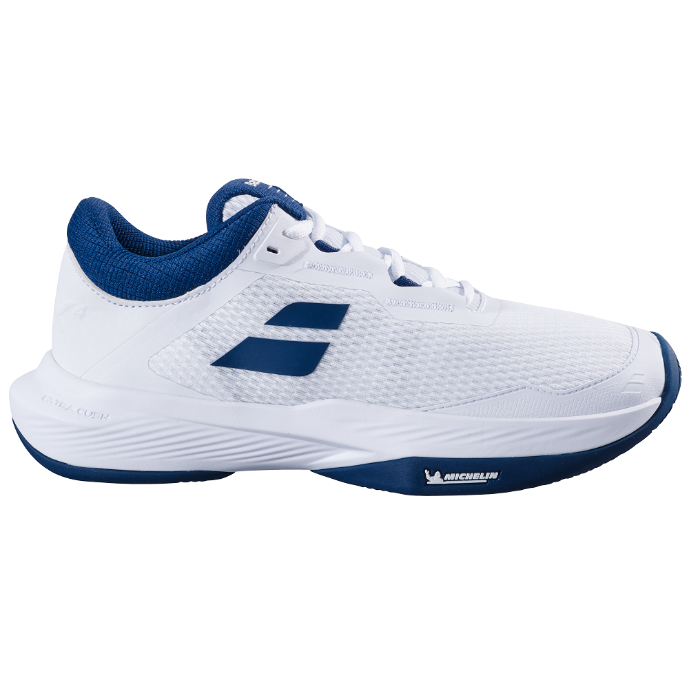 Babolat SFX 4 All Court Men's Tennis Shoes - White/Estate Blue – Racketworld UK