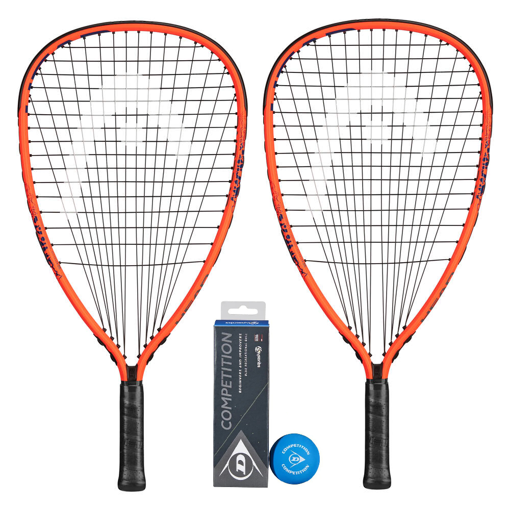 HEAD MX Cyclone 2 Player Racketball Racket Set Including 3 Balls ...