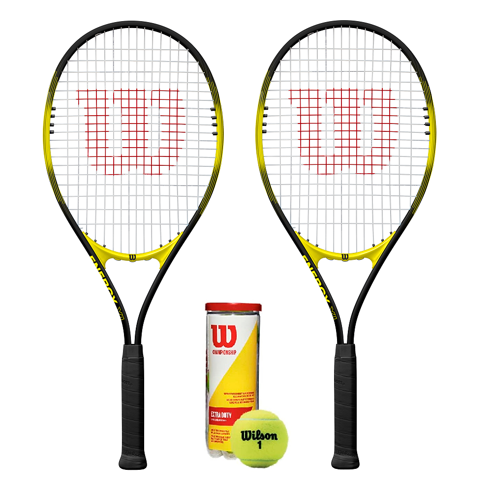 Wilson Energy XL 112 2 Player Tennis Racket Set Including Balls ...