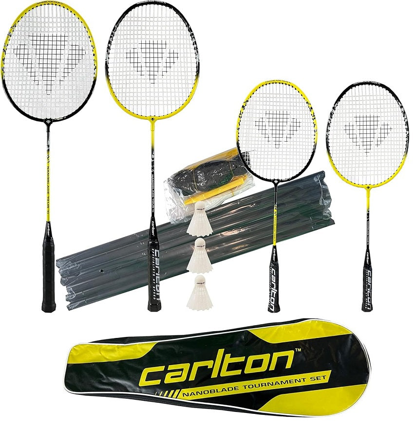 Carlton Nanoblade Tour Family Badminton Set, inc 2 Adult, 2 Junior Rac ...
