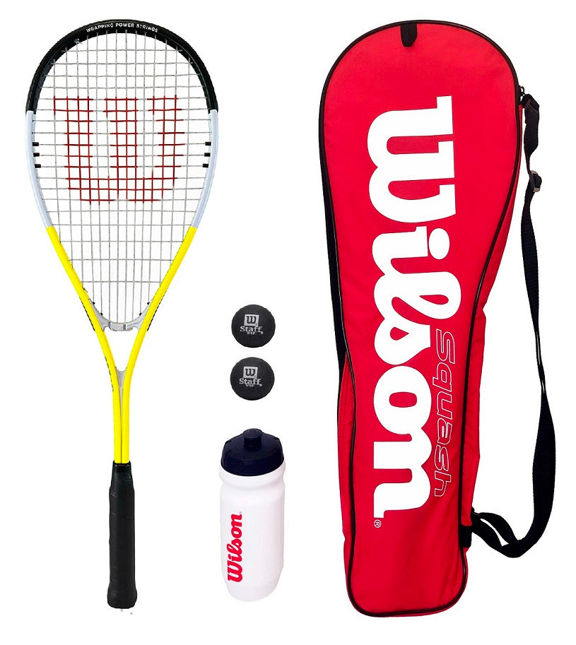 Wilson Squash Racket Set with Balls, Waterbottle & Carrycase ...