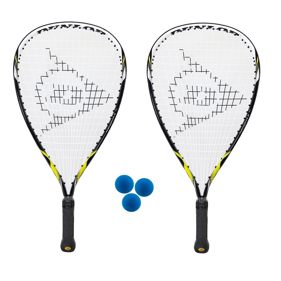 Dunlop Nanomax Ti 2 Player Racketball Racket Set Including 3 Balls ...