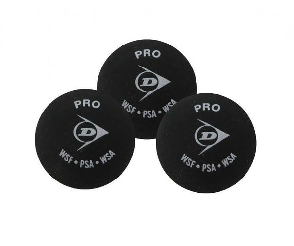 Dunlop Pro Double Yellow Dot Squash balls - 3 Pack - Racketworld UK