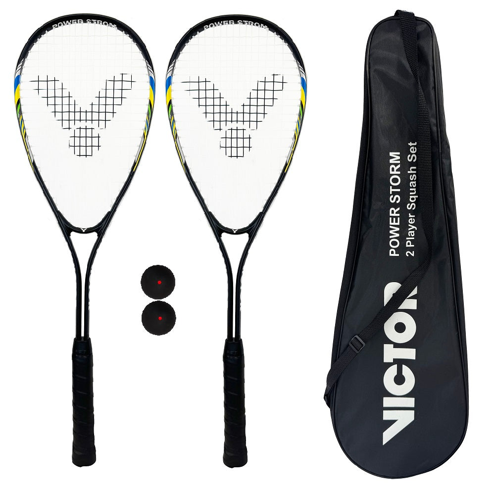 Victor Power Storm Squash Racket Set Including Carrybag and 2 Squash B ...
