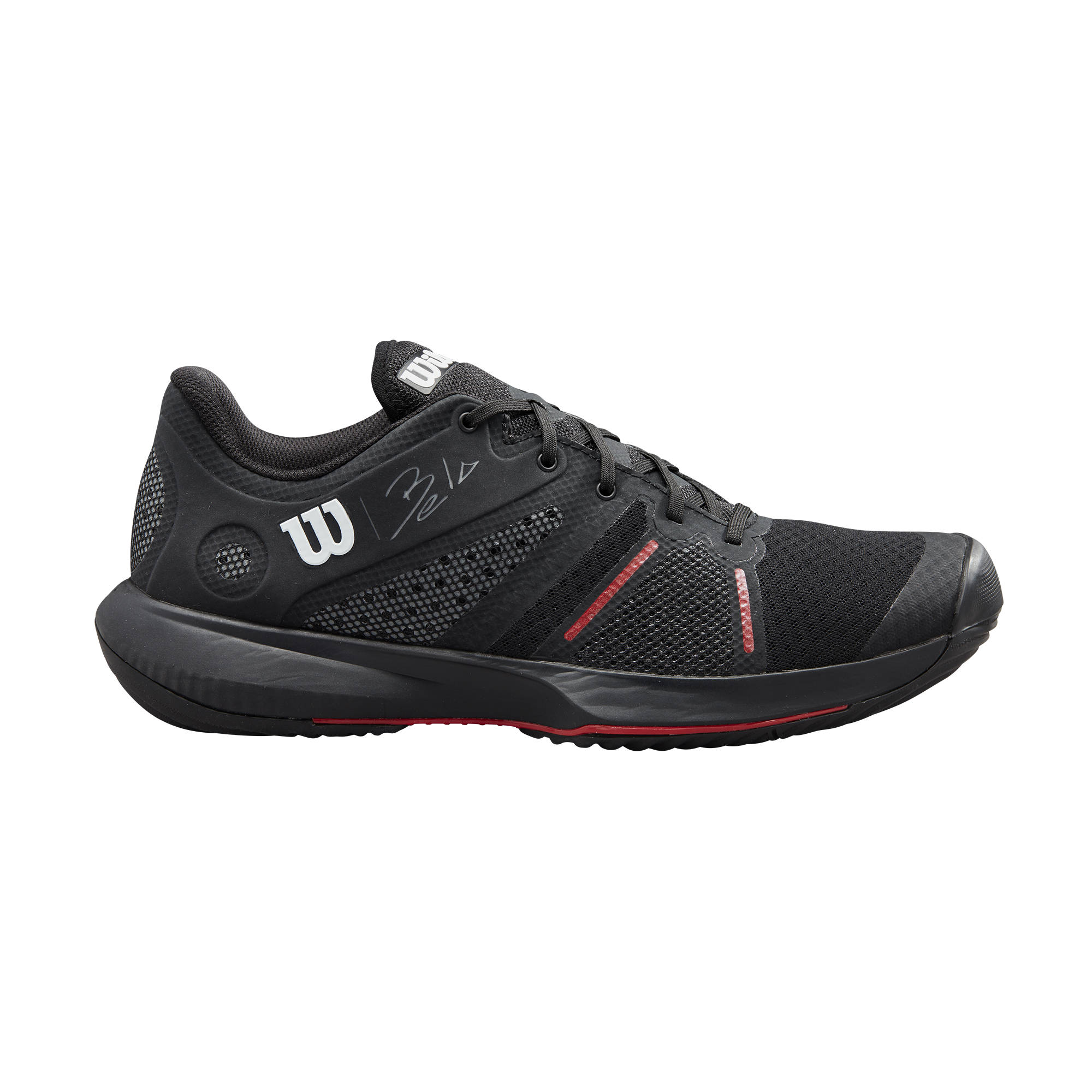 Wilson Bela Pro Padel Shoe - Black/Ebony/Poppy Red - Racketworld UK