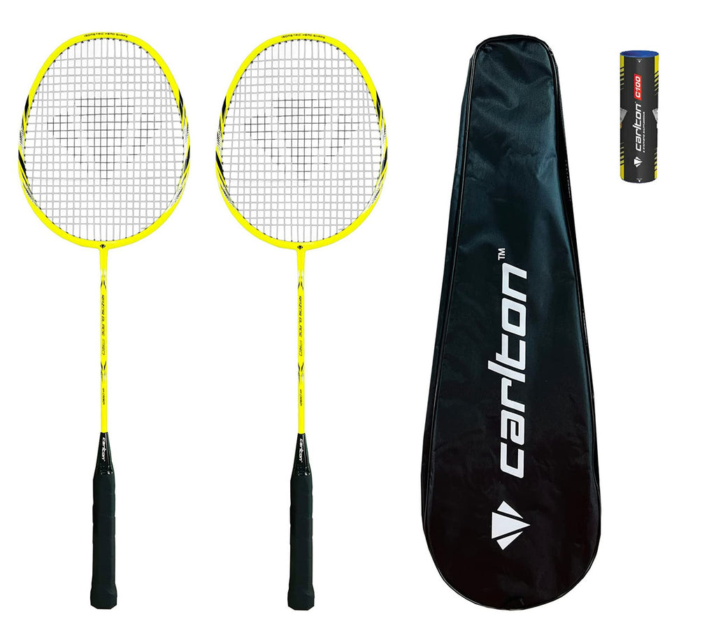 2 x Carlton Razorblade Pro Badminton Rackets + 6 Carlton Shuttlecocks ...